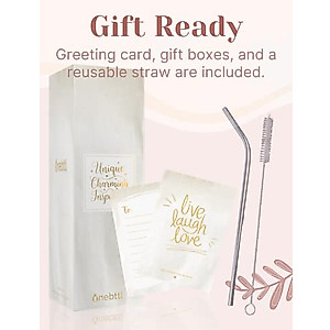 Onebttl Bonus Daughter Gifts, Gifts for Bonus Daughter on Birthday, Christmas or Thanksgiving, 20oz Stainless Steel Travel Mug with Lid and Straw - Best Bonus Daughter Ever Purple Blue