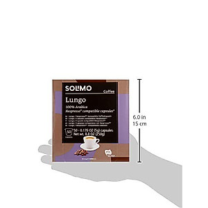 Amazon Brand - Solimo Lungo Capsules 50 CT, Compatible with Nespresso Original Brewers