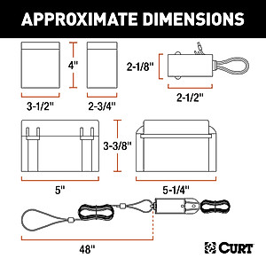 CURT 52040 Soft-Trac 1 Trailer Breakaway Switch Kit System with Battery and Charger , black