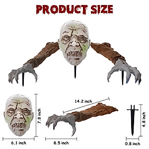 Halloween Decorations Outdoor Statues Lighted Zombie Groundbreaker,Scary Scary Halloween Tombstone Skeleton for Outdoor Halloween Graveyard Garden, Lawn, Patio, Haunted House Props Outdoor Decorations