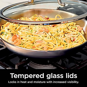 Ninja EverClad Stainless Steel Cookware 12 Piece Pots & Pans Set, All Stovetops & Induction, Oven Safe to 600°F, Tri-Ply Commercial-Grade, C99012