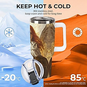 Goddess Athena Insulated Tumblers with Handle Stainless Steel Coffee Mug Funny Travel Cup with Lid Straw 40oz
