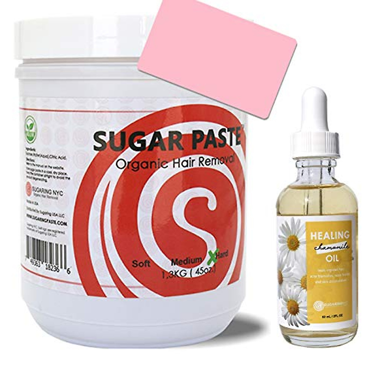 Sugaring NYC Paste for Bikini, Brazilian, Waxing + Organic Skin Healing Oil post Waxing Sugaring Laser Hair Removal