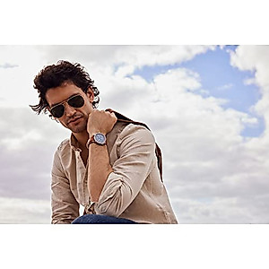 Citizen Men's Eco-Drive Promaster Air Skyhawk Atomic Time Keeping Watch in Super Titanium with Brown Leather Strap, Blue Dial (Model: CB0241-00L)