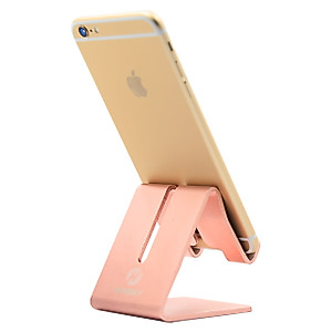 Honsky Solid Portable Universal Aluminum Desktop Desk Stand Hands Free Mobile Smart Cell Phone Holder Tablet Display Stand, Rose Gold