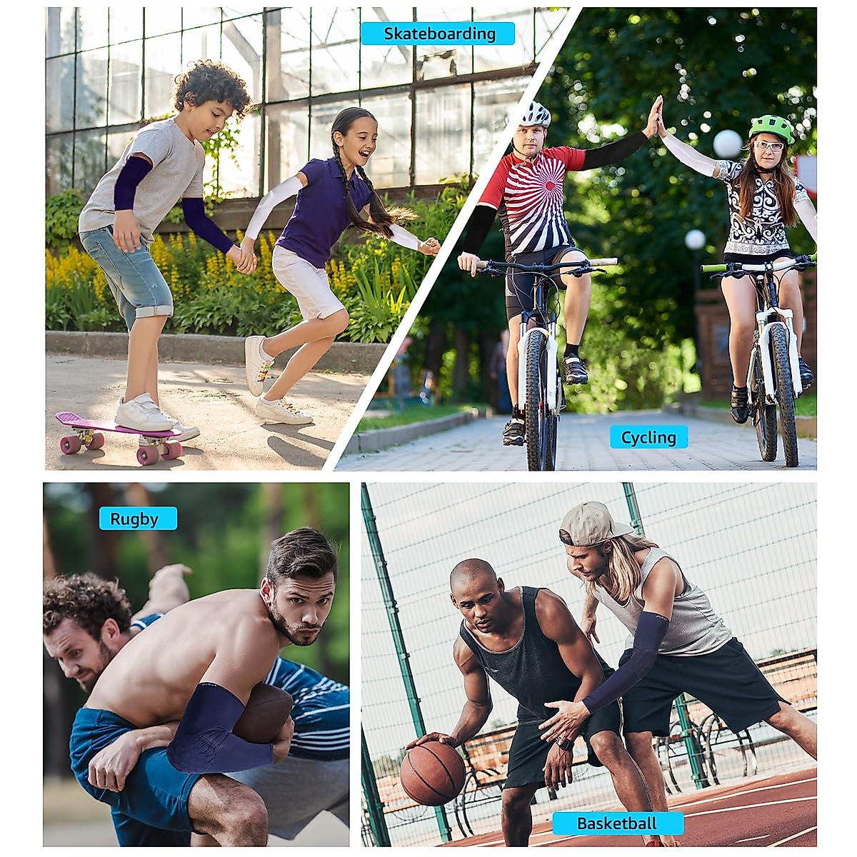 HiRui Elbow Pads Elbow Brace, Basketball Shooter Sleeves Arm Compression Sleeve Collision Avoidance Elbow Pad for Cycling Football Volleyball Baseball, Youth Adult Women Men ((Pair) Black, L)