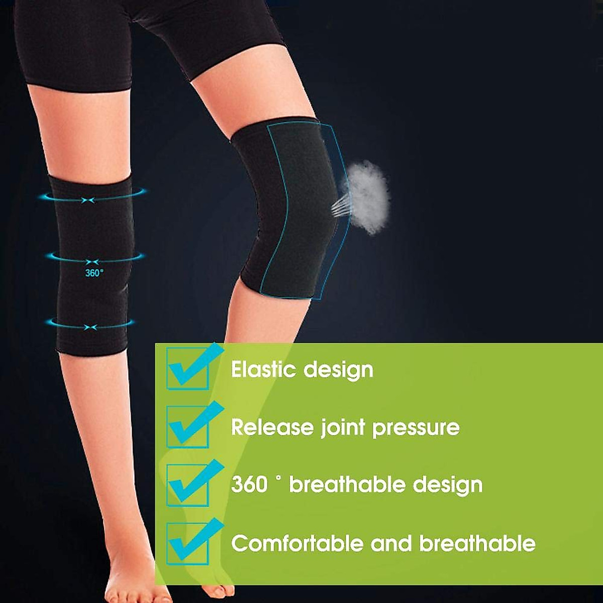Sports Knee Pads, Outdoor Sports Nylon Knitted Knee Pads Breathable Knee Pads for Training Running Riding Basketball