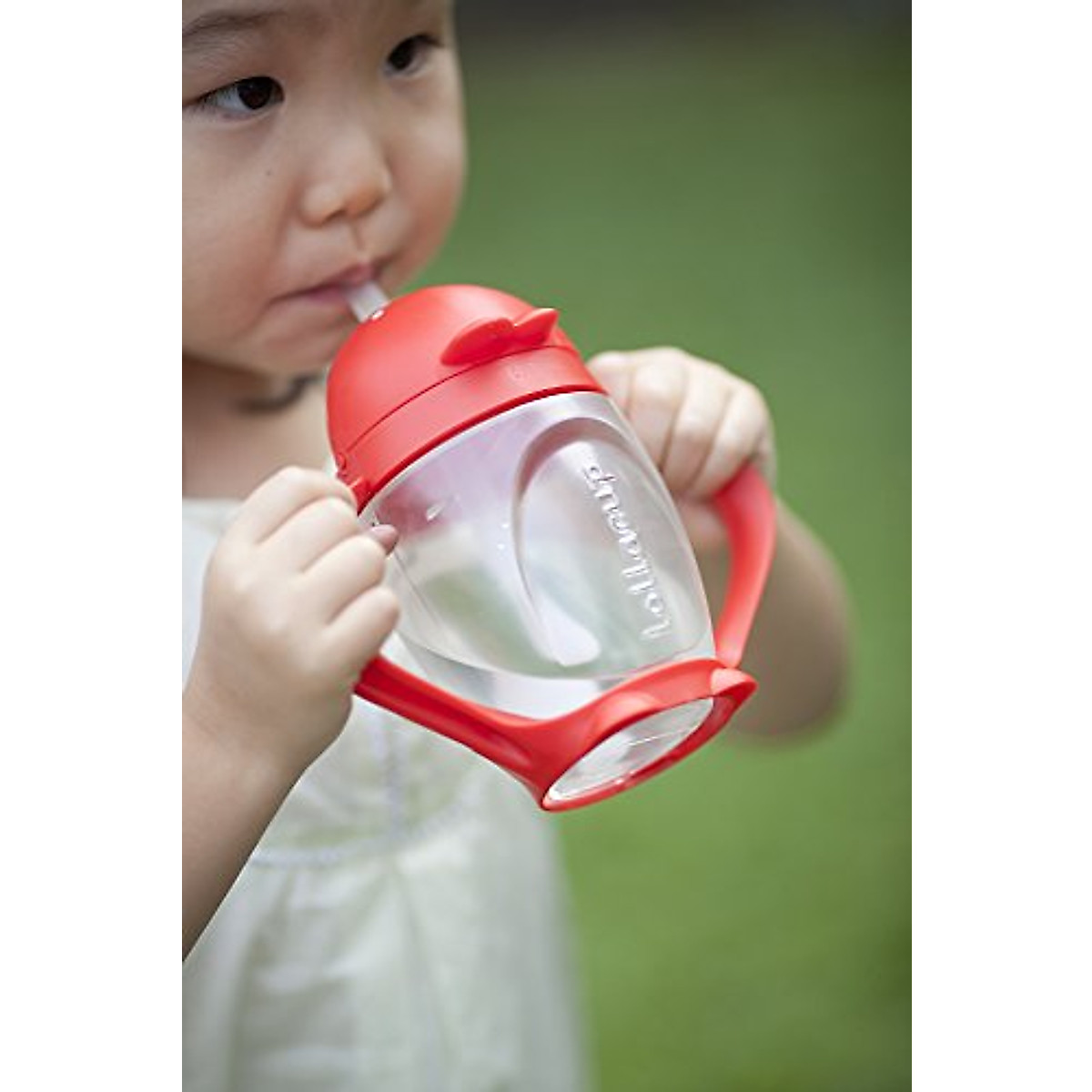 Lollaland Weighted Straw Sippy Cup for Baby:MADE IN THE USA - Transition Kids, Infant & Toddler Sippy Cup (6 months - 9 months) | Shark Tank Products | Lollacup (Red) w/ Straw Replacement Pack