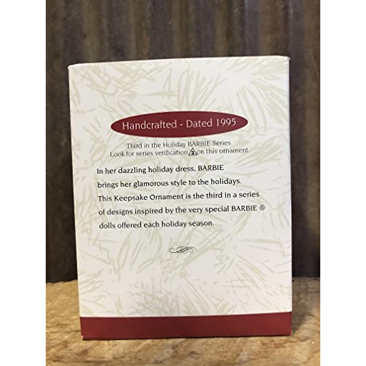 Keepsake Ornament, Holiday Barbie, Collector's Series, Third in the Holiday Barbie Series. Handcrafted, Dated 1995