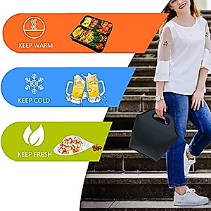 Gloppie Mini Lunchbox Small Lunch Bag for Men Leakproof Insulated Lunch Tote for Women Blue + Black
