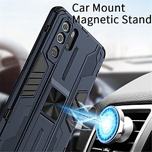 Asuwish Phone Case for Huawei P30 Pro with Tempered Glass Screen Protector Cover and Slim Stand Hybrid Rugged Magnetic Back Film Cell Mobile Accessories Hawaii P30Pro P 30 Pro30 Women Men Blue