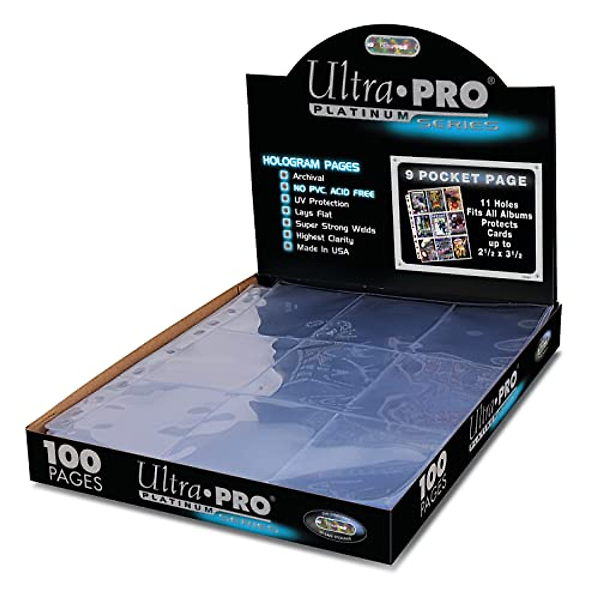 Ultra Pro 9 Pocket Pages Platinum Series 100 Pages of Card Sleeves for Trading Card Binder, Baseball Card Binder, -Pokemon Card Sleeves and Baseball Card Sleeves
