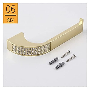 Towel BAR Rack Towel Rail for Bathroom,Copper Crystal Toilet Towel Rail Rack,Towel Holder Bathroom Hand Towel Holder Hanger Wall Hanging Kitchen Towel Bar Storage Shelf