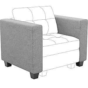 Belffin Armrest Module for Modular Sectional Sofa Couch Side Armrest for Sectional Modular Sofa Fabric Light Grey