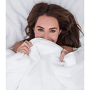 Little Giraffe Chenille Throw Blanket - At Home Soft Throw Blanket for Couch - Luxe Faux Fur Throw Blanket with Satin Trim - 45 x 59" - Flax