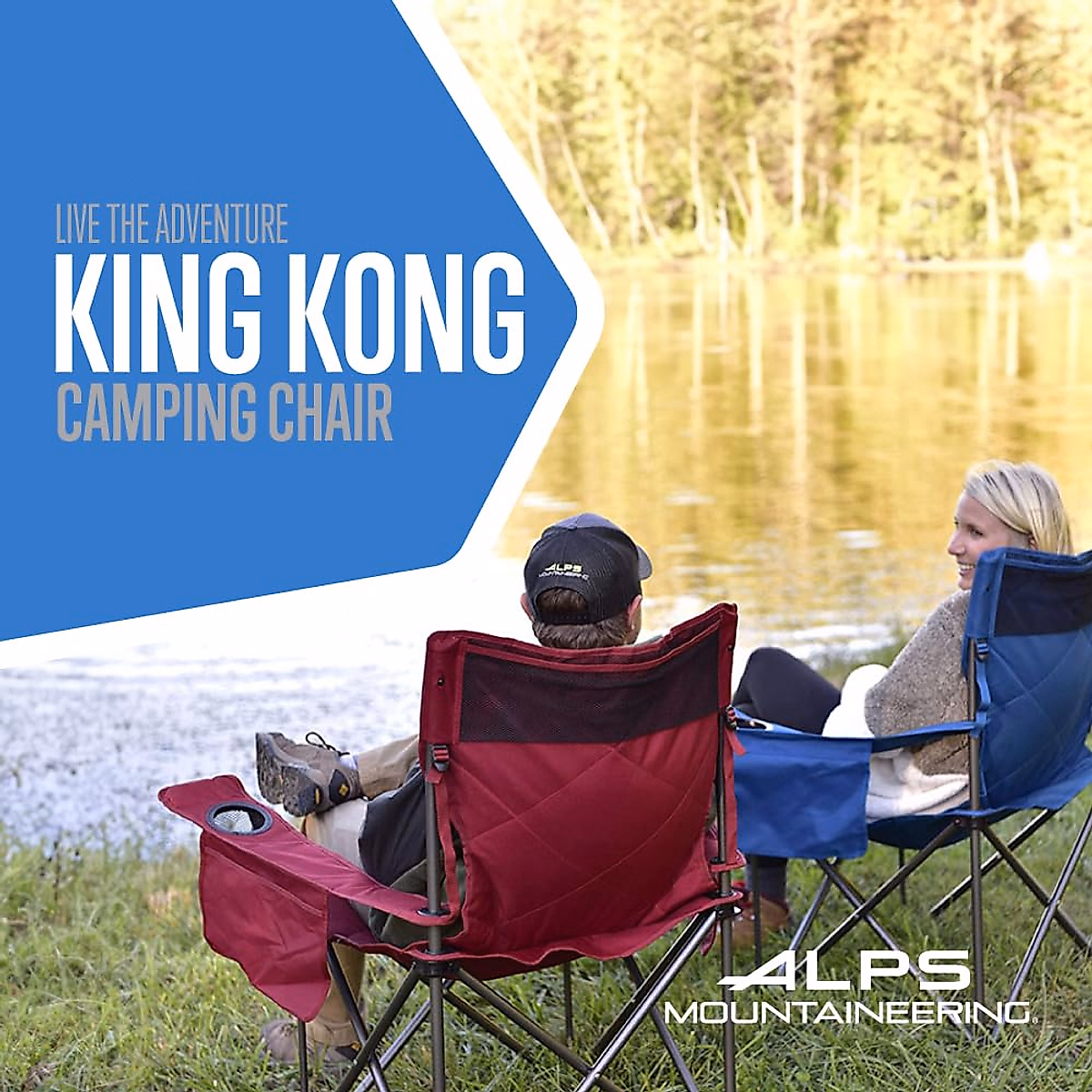 ALPS Mountaineering King Kong Camping Chairs for Adults with Mesh Cup Holders and Pockets, Built Durable and Reliable with Compact Foldable Steel Frame, Clay