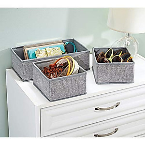 iDesign Aldo Fabric Collapsible Drawer Organizer Cubes - Gray (Set of 3)