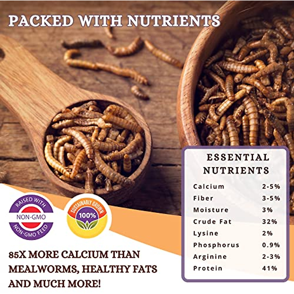 PICKY NEB 100% Non-GMO Dried BSF Larvae Grubs (5 lbs) Bulk - Chicken Treats & Molting Supplement - High-Protein Immune System Booster Snack for Chickens - 85x More Calcium Than Mealworms