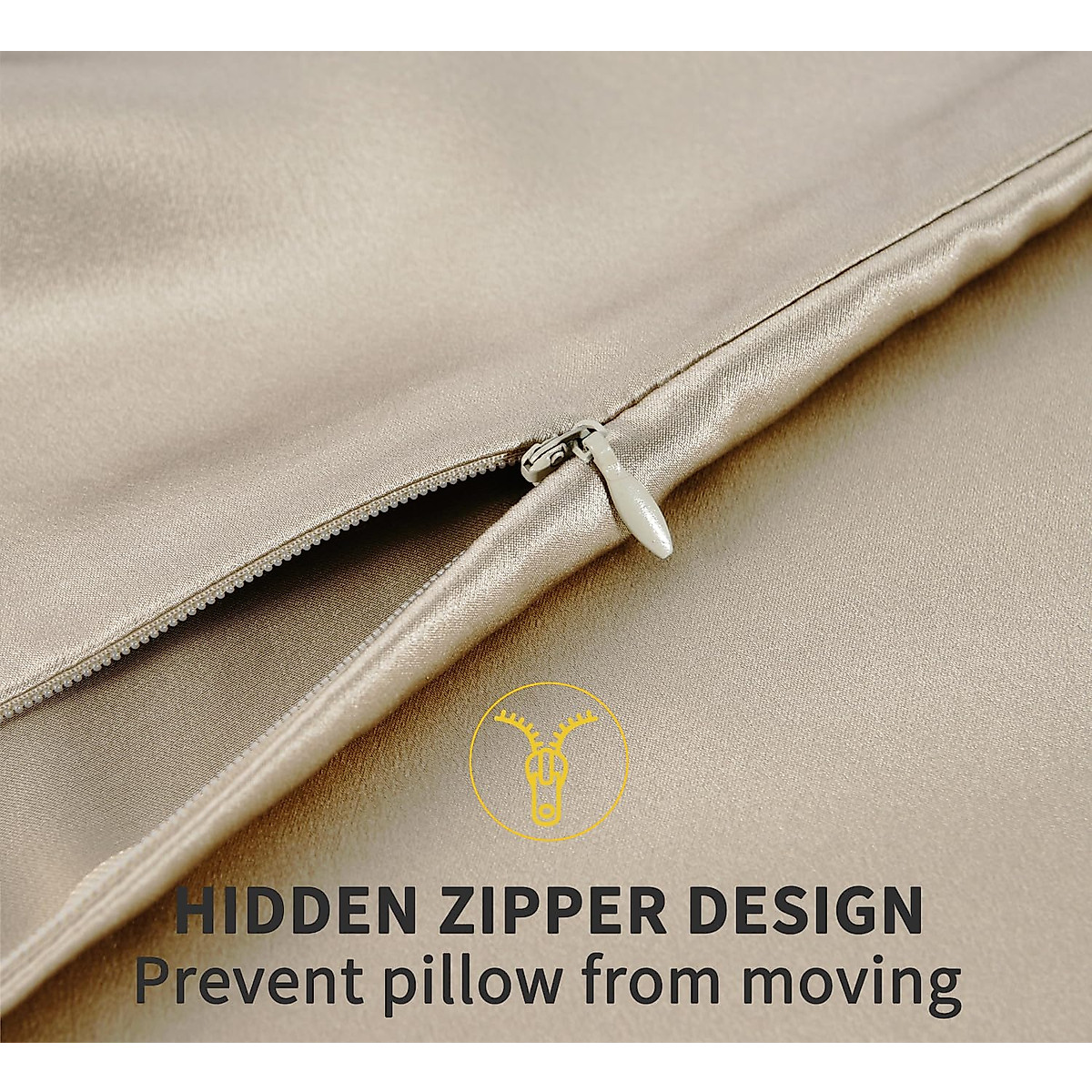ZIMASILK 100% Mulberry Silk Pillowcase for Hair and Skin Health,Soft and Smooth,Both Sides Premium Grade 6A Silk,600 Thread Count,with Hidden Zipper,1pc (Queen 20''x30'',Taupe)