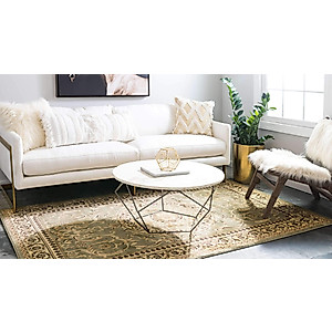 Unique Loom Versailles Collection Traditional Classic Medallion Floral Motif Area Rug (2' 2 x 3' 0 Rectangular, Green/ Ivory)