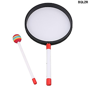BQLZR 7.9" Lollipop Shape Hand Drum Percussion Musical Instruments Tool with Candy Drumstick Pack of 5