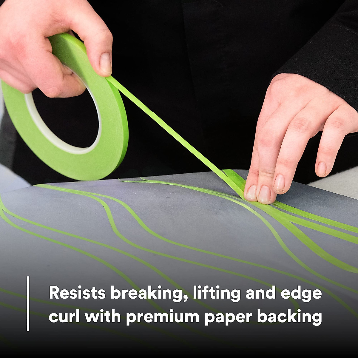 Scotch Performance Masking Tape 233+, 26344, Flexible, Moisture Resistant, Green Color, 6 mm x 55 mm, Automotive Masking Tape