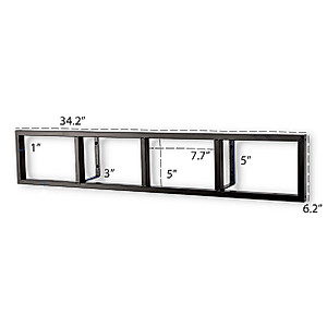 You Have Space Wall Mount 34 Inch Media Storage Rack CD DVD Organizer Metal Floating Shelf Set of 2 Black