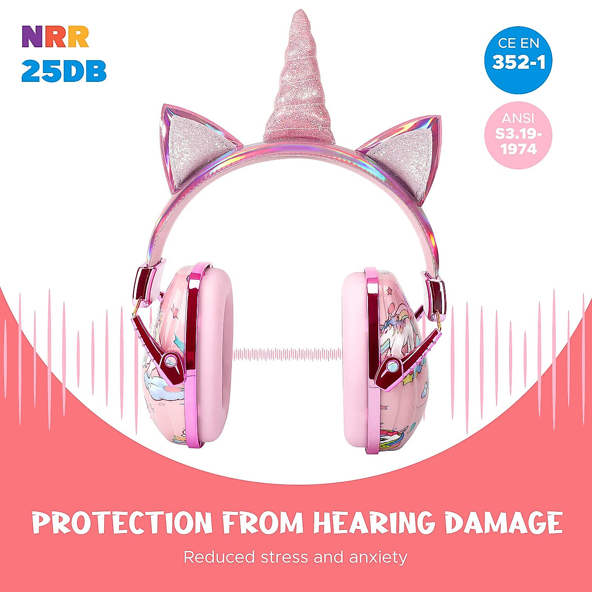 homicozy Kids Ear Protection,Noise Cancelling Sound Proof Headphones for Toddlers Children Teens,Sound Blocking Kids Hearing Protection Earmuffs for Concerts,Autism,Unicorn Gifts for Girls Age 1 Up