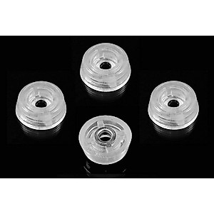 8 Small Clear Round Rubber Feet Bumpers & Stainless Steel Screws - .250 H X .671 D -Made in USA - Non Marking. Food Safe, ROHS & Prop 65 Free - Perfect for Cutting Boards, Electronics, Craft