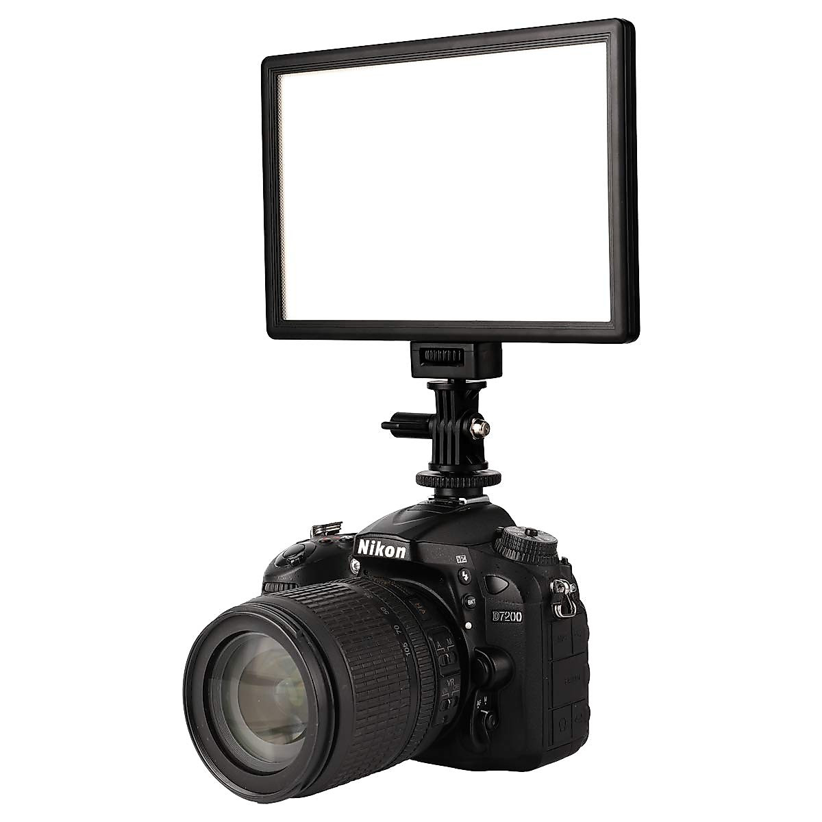 SUPON L122T Ultra-Thin LED Video Light Panel with LCD Display, Dimmable Bi-Color 3300K-5600K, CRI95+ Softer Lighting for YouTube, Studio, Outdoor Shooting, Portraits, Wedding with AC Adapter & Battery