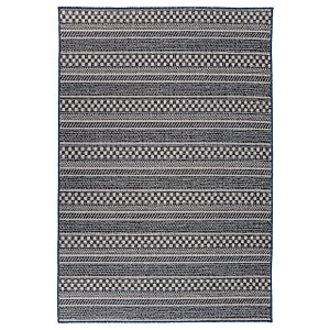 Rugshop Bohemian Stripes for Patio Rugs,Deck Rugs,Balcony Rugs Indoor/Outdoor Area Rug 7'10" x 10' Blue