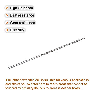 uxcell 6mm Twist Drill Bits, High-Speed Steel Straight Shank Extra Long Drill Bit 300mm Length for Wood Plastic Aluminum