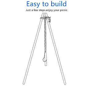 Rayeeley Camping Tripod Board, Mini Campfire Support Plate Campfire Cooking Grill with Adjustable Chain, Hook and Storage Bag for Outdoor Hiking Camp Dutch Oven Cooking Firepit Hanging Cookware