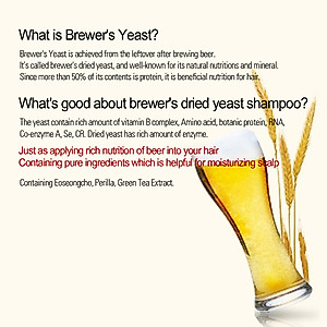 [Jeongwoodang]Brewer's Dried Yeast Shampoo 10.6oz/Rich Source of Protein/Hair Energizer/Loss Hair/Healthy Hair