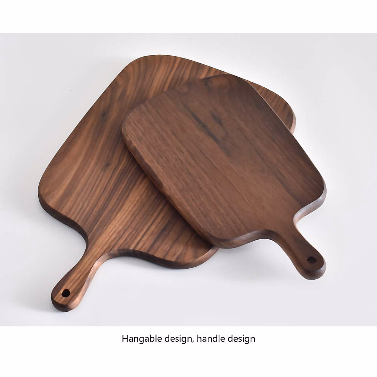 Pearlead Walnut Wood Cutting Board with Handle Large Serving and Chopping Board Cheese Hardwood Bread Board for Serving Chopping Fruit Vegetables Meat Charcuterie Platter 14.5 x 6.7 inch