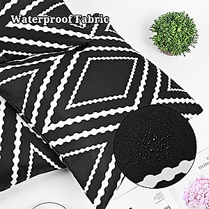 4 Pack Decorative Outdoor Waterproof Throw Pillow Covers 18 x 18 Inches Patio Furniture Pillows Waterproof Geometric Garden Cushion Case Boho Pillow Shell for Patio Garden Couch Sofa