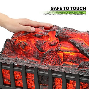 Magshion 20-Inch 1500W Electric Faux Log Fireplace Insert Heater with Fan and Remote Control