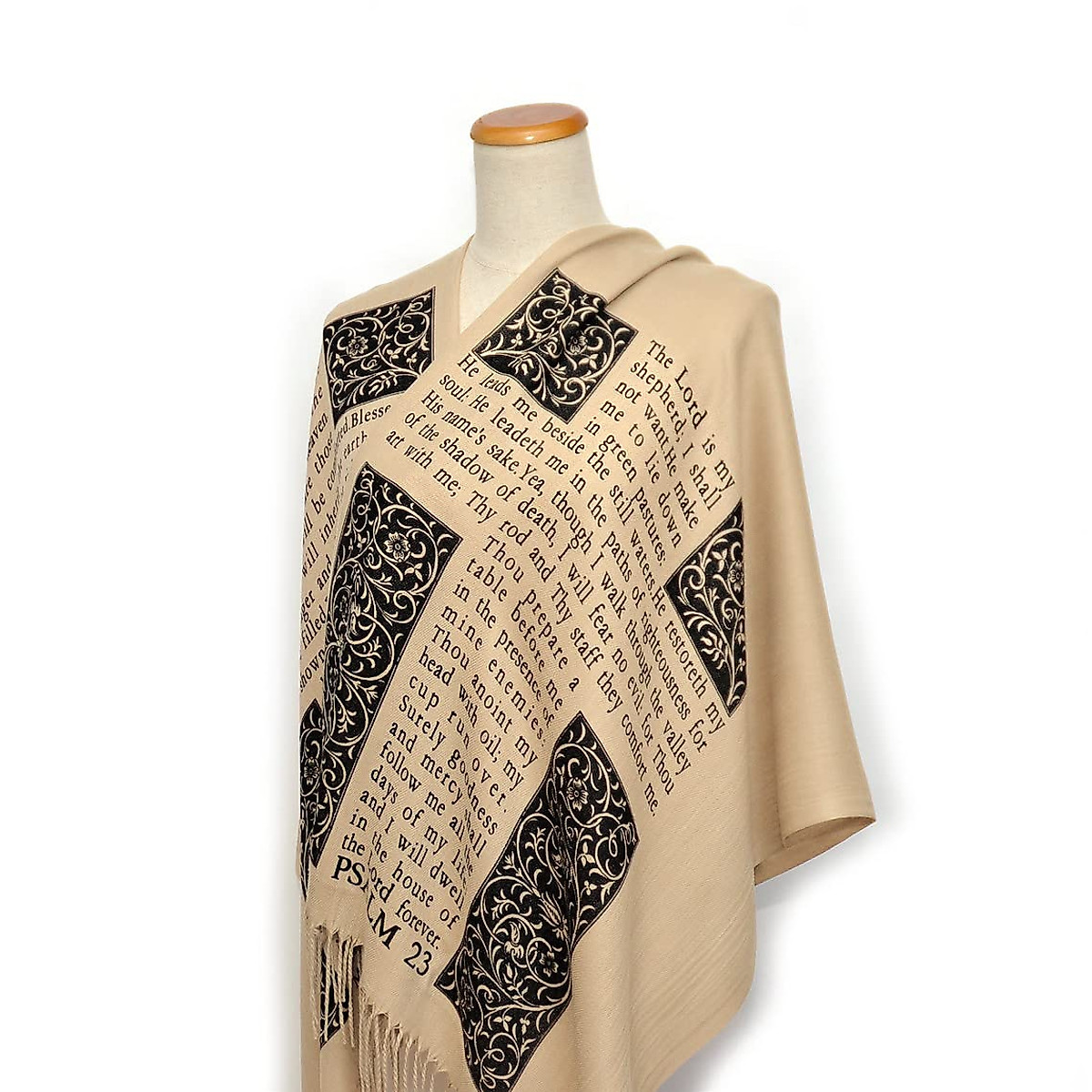 Universal Zone Christian Bible Verse Scarf (Psalm 23 and The Beatitudes)