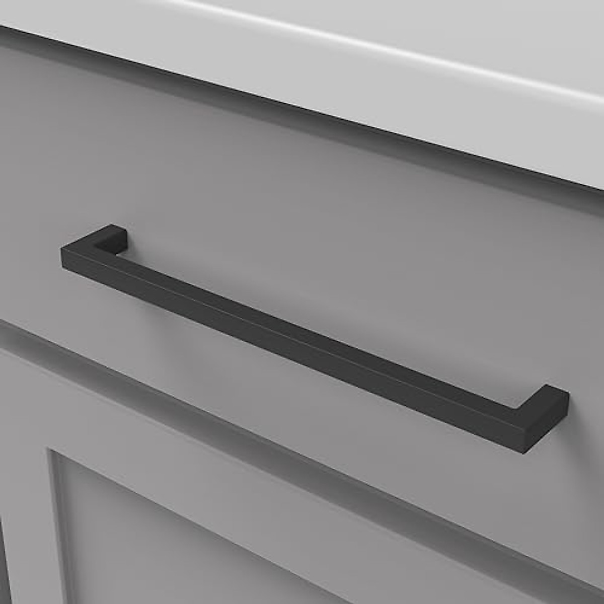 Hickory Hardware Solid Core Kitchen Cabinet Pulls, Luxury Cabinet Handles, Hardware for Doors & Dresser Drawers, 8-13/16 Inch (224mm) Hole Center, Matte Black, Skylight Collection(Pack of 1)