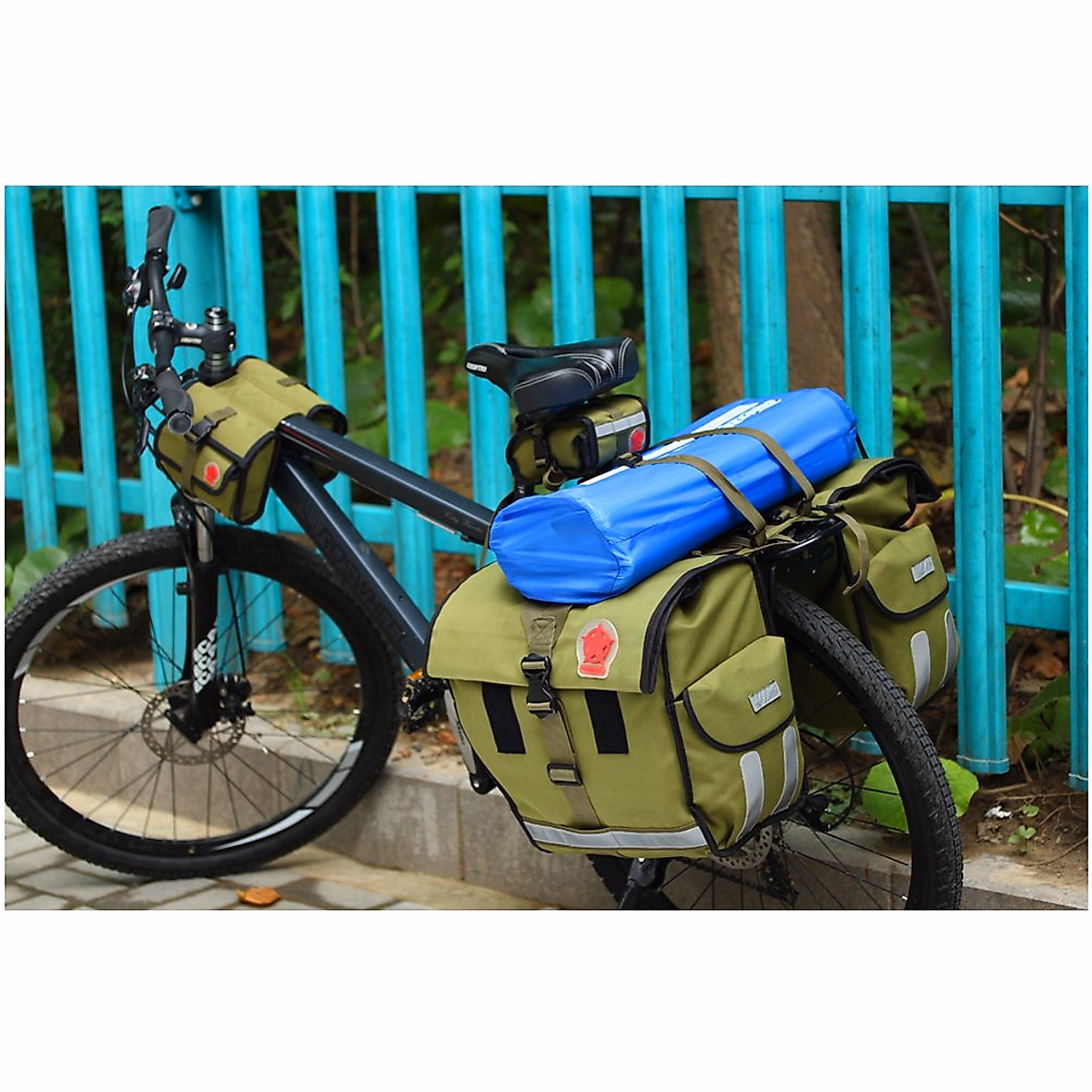 ArcEnCiel Bike Bag Bicycle Panniers Water-Resistant Large Capacity Rack Trunks Rear Seat Carrier Pack - Rain Cover Included