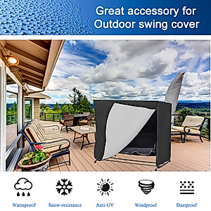 Schleuder Outdoor Swing Cover, Porch Swing Cover Waterproof, Patio Swing Covers with Double Zipper, Swing Covers for Outdoor Furniture 420D Oxford Fabric - Black (87 * 49 * 67inch)