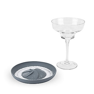 True Frill Cocktail Rimmer, Gray, Dishwasher Safe Food Grade Silicone, Glass Rimmer, Bar Tools
