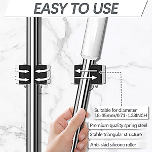 3-H Broom Hanger,Mop Holder Wall Mount 12 Pack, Broom Holder Wall Mount for Hanging and Organizing Shovel,Rake,Brush,Yard Tools in Kitchen,Laundry Room,Bathroom,House(black)