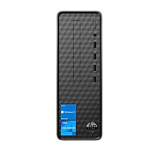 HP Newest Slim Desktop, Intel Celeron J4025, 16GB RAM, 1TB PCIe SSD + 1TB HDD, HDMI, RJ-45, Wi-Fi, Bluetooth, Wired Keyboard & Mouse, Windows 11 Home, Black