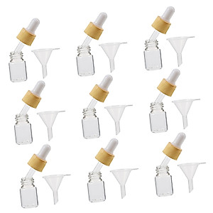SHERCHPRY 20pcs With and Liquid Funnels Cosmetic Funnel Travel Containers Clear Empty Frosted Mini Essential Perfume Jars Dropper Sample Ml Refillable Bottles Essence for Bottle