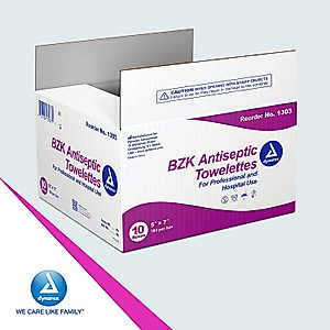 Dynarex 1303 box of 100 BZK Antiseptic Towelettes
