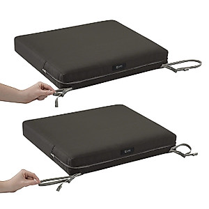 Classic Accessories Ravenna Water-Resistant 72 x 21 x 3 Inch Slip Cover for Patio Chaise Lounge Cushion, Espresso, Patio Furniture Cushion Covers