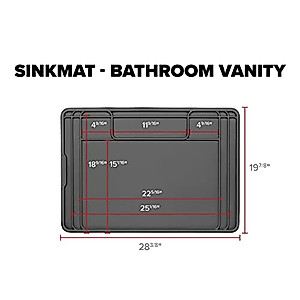 WeatherTech SinkMat – Waterproof Under Sink Liner Mat for Kitchen Bathroom – 28” x 19” Inches - Durable, Flexible Tray – Home undersink Organizer Must Haves, Black