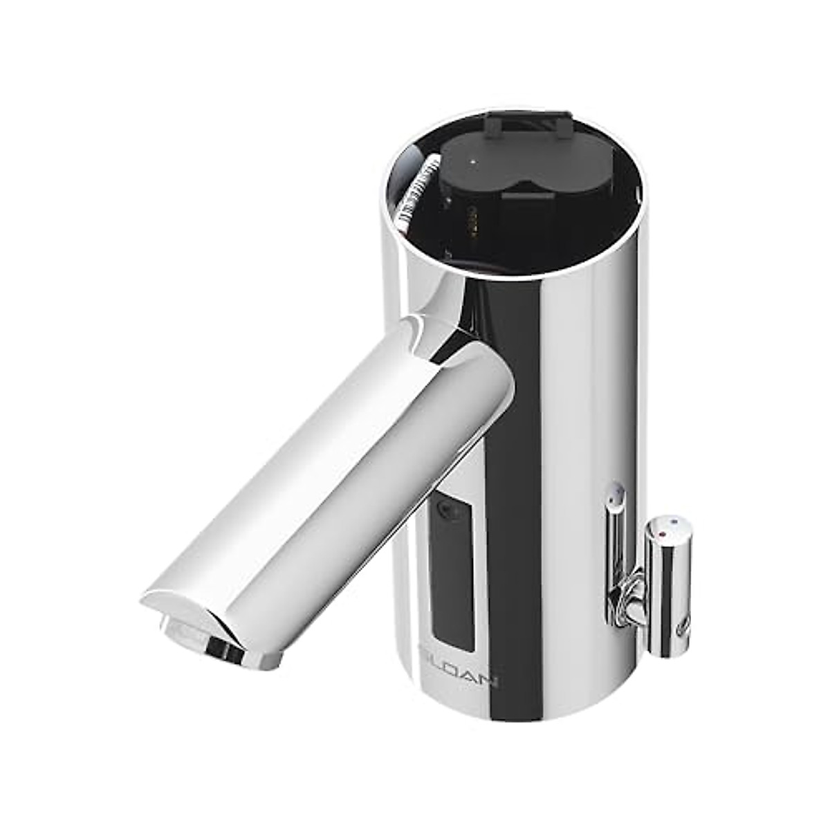 Sloan Optima EAF-250-ISM Sensor Activated Touch-Free Faucet, Commercial Grade with Mounting Hardware, Integrated Side Mixer - 0.5 GPM Battery-Powered Deck-Mounted Mid Body, Polished Chrome, 3335061