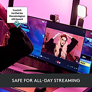 Logitech for Creators Litra Glow Plus StreamCam Bundle with Litra Glow Premium LED Streaming Light with TrueSoft, StreamCam Premium HD Webcam, Full HD 1080p 60 fps, Desktop Tripod Stand — Graphite